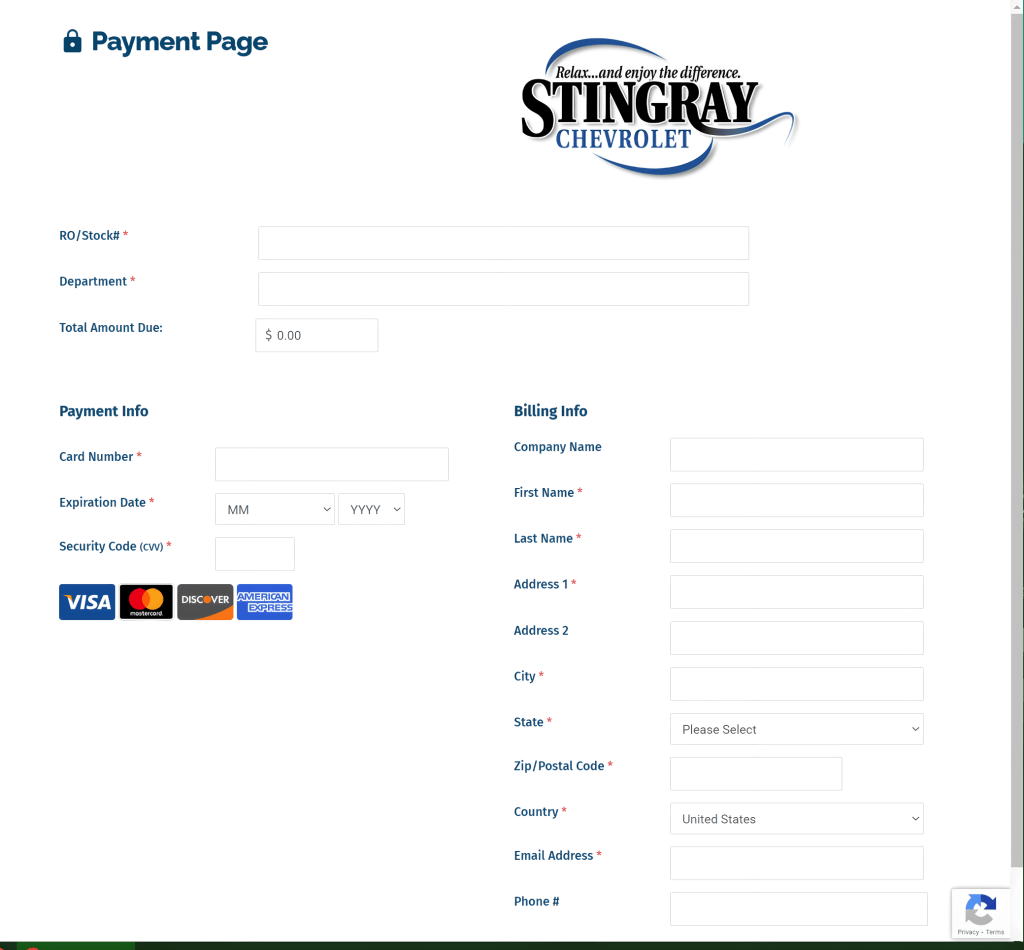 Deposit Form – Stingray's Corvettes
